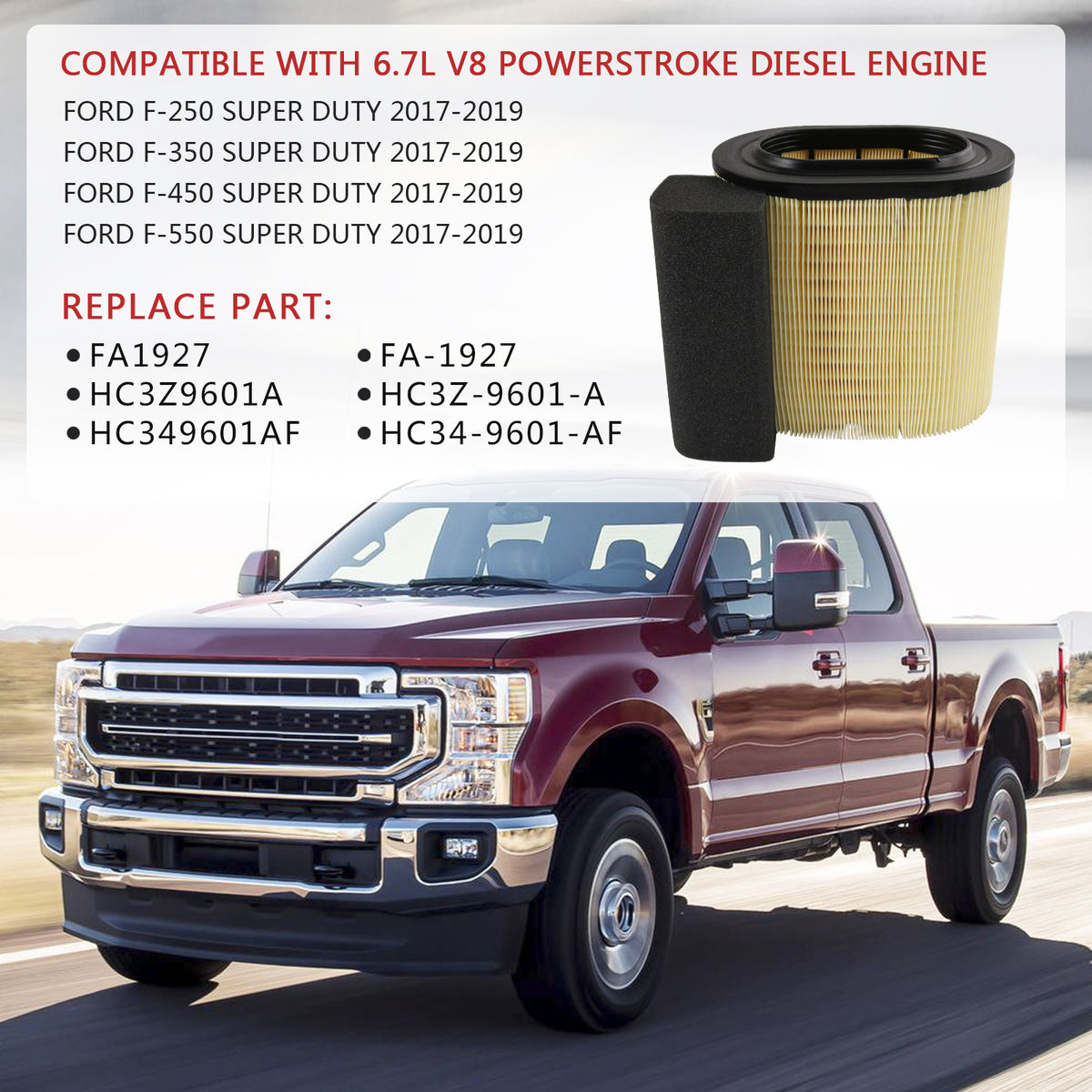 JDMSPEED Air Filter Cleaner For Ford Motorcraft 6.7L Powerstroke FA192 – JDMSPEED Motor