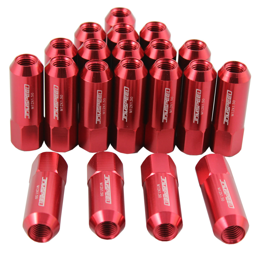 JDMSPEED 20pcs Red M12X1.5 60MM Aluminum Tuner Racing Lug JDMSPEED 20pcs Red M12X1.5 60MM Aluminum Tuner Racing Lug