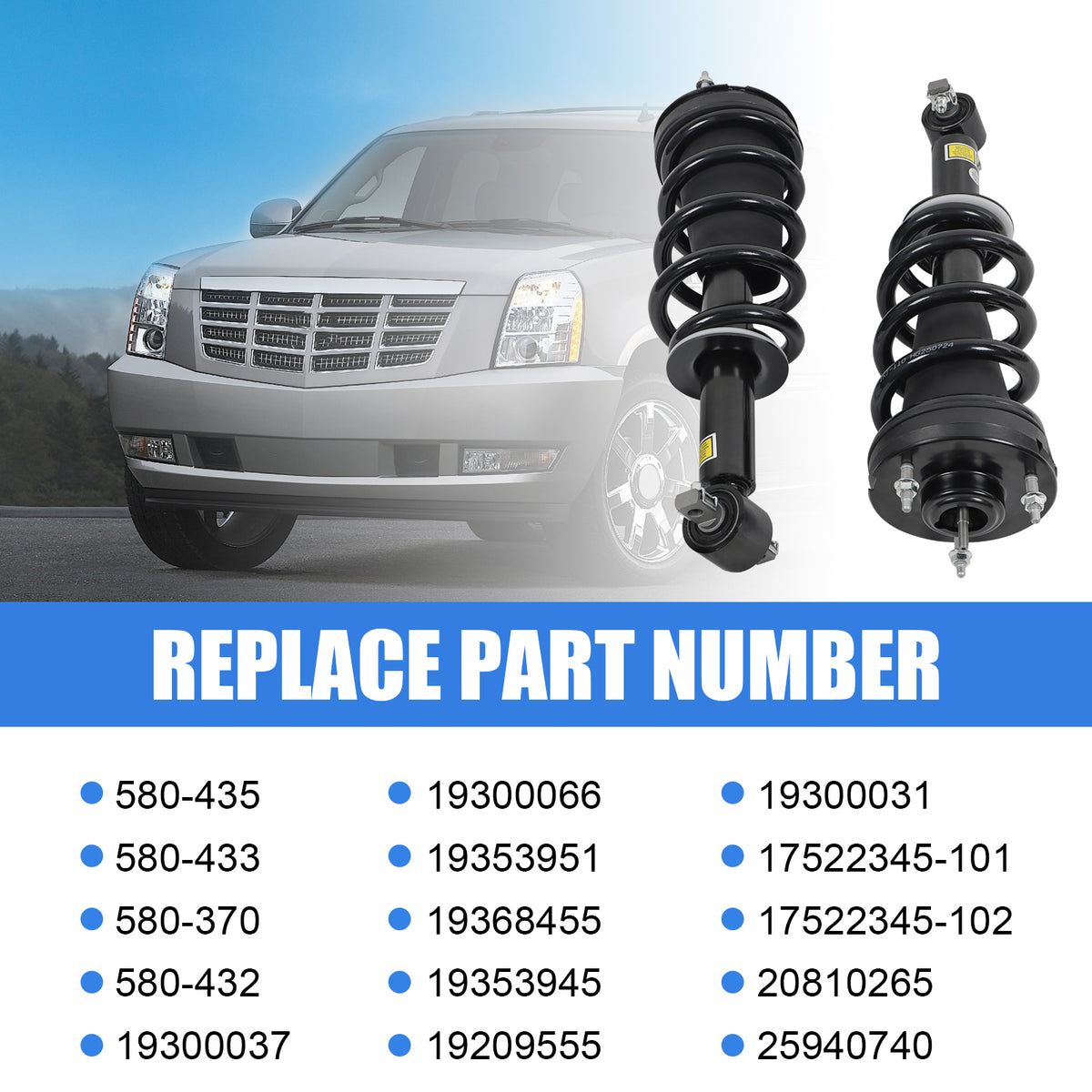 JDMSPEED 2X Front Magnetic Shock Strut Assembly For Cadillac Escalade ...