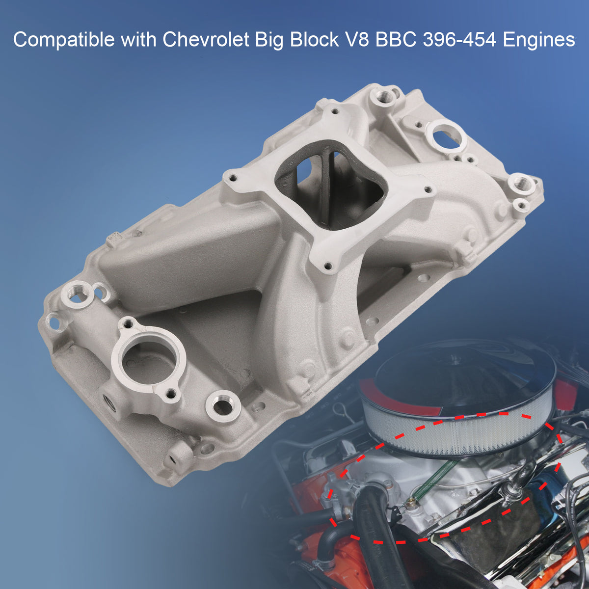 JDMSPEED BBC Aluminum Air Gap Single Plane Intake Manifold 396-454 For ...