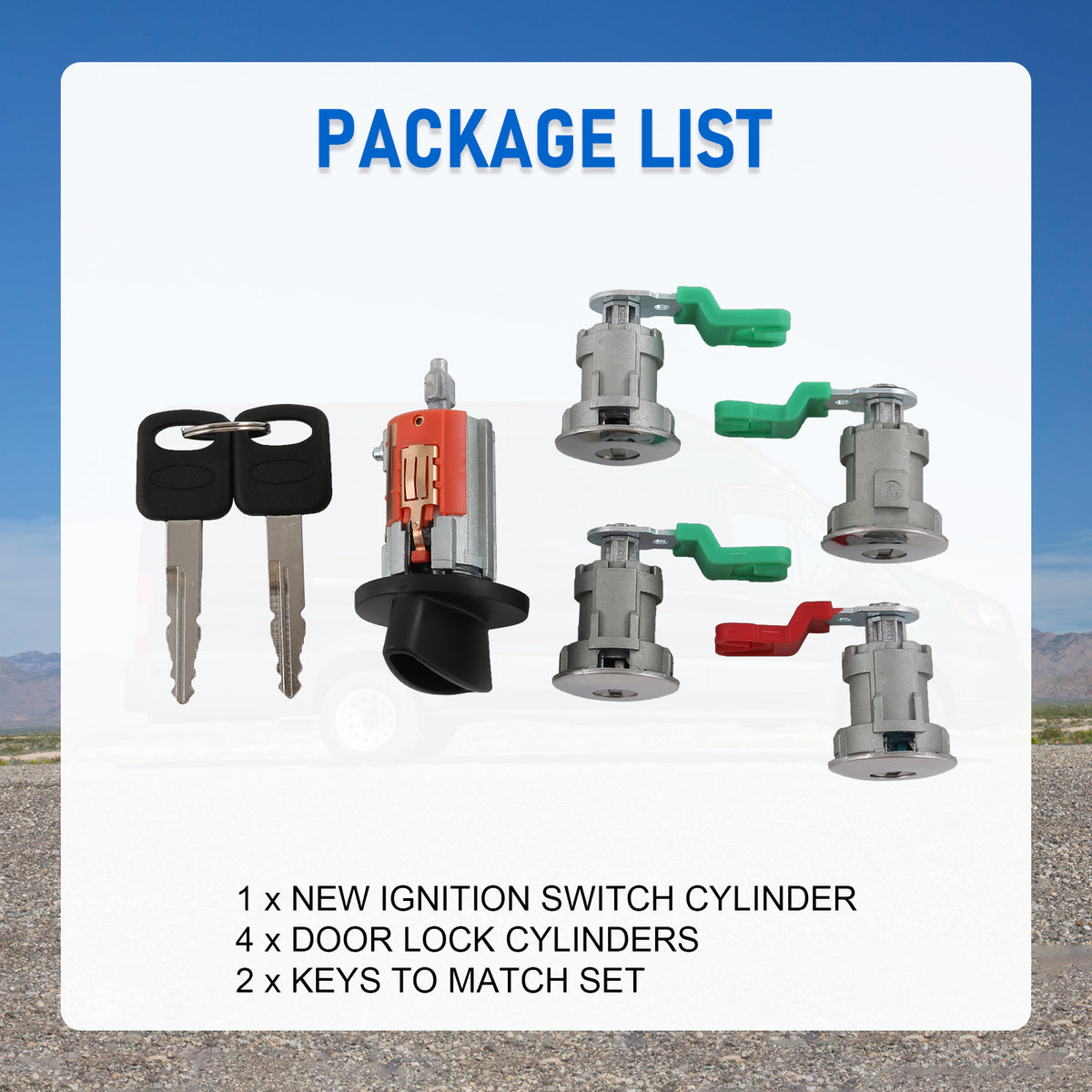 JDMSPEED Ignition Cylinder & 4 Door Lock Set For Ford Econoline Van E1 ...