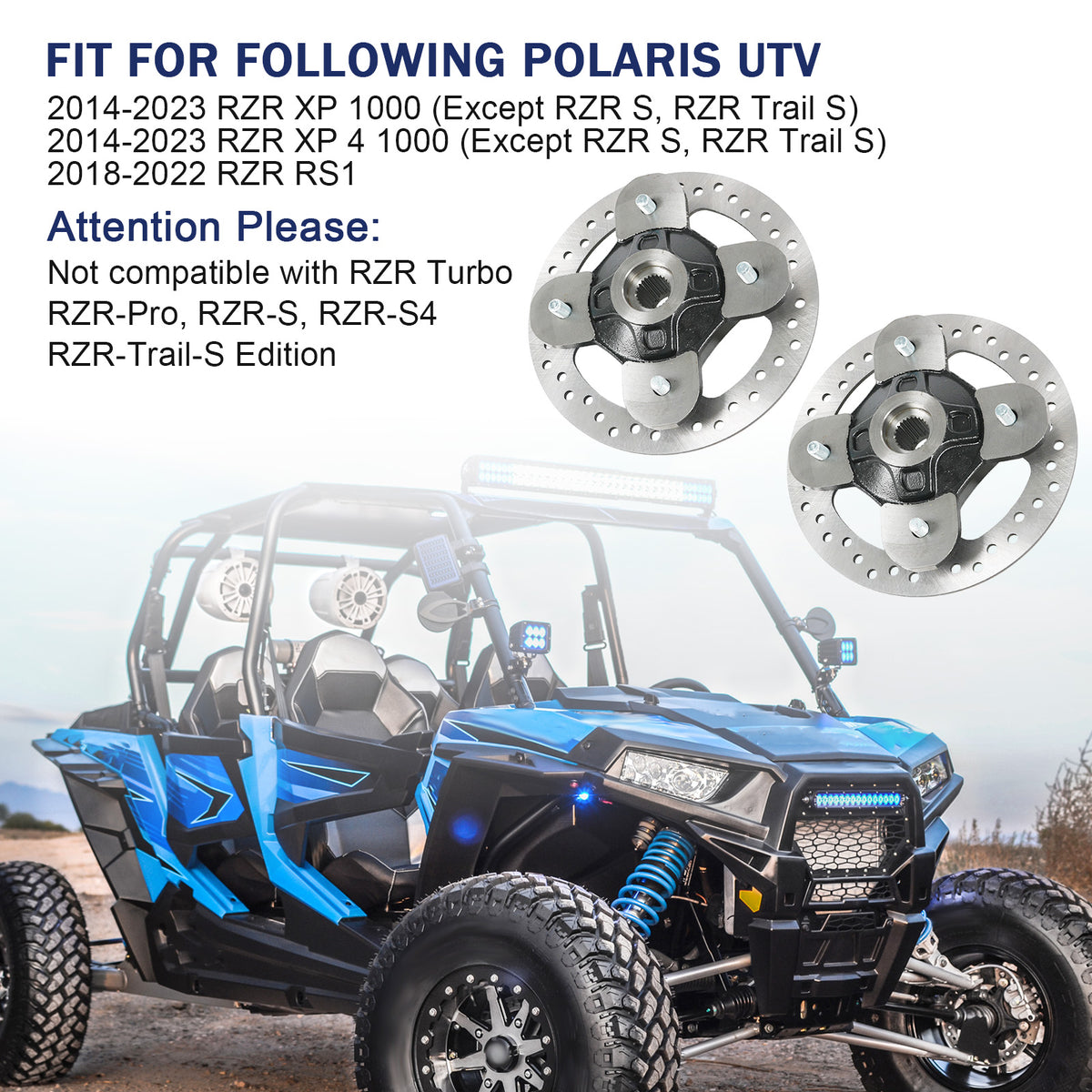 JDMSPEED Pair Front Rear Wheel Hub Rotor For 2014-2022 Polaris RZR XP ...