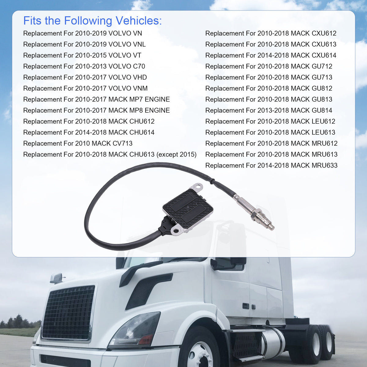 JDMSPEED 22303391 Nitrogen Oxides Nox Sensor For Volvo Truck D11, D13 ...