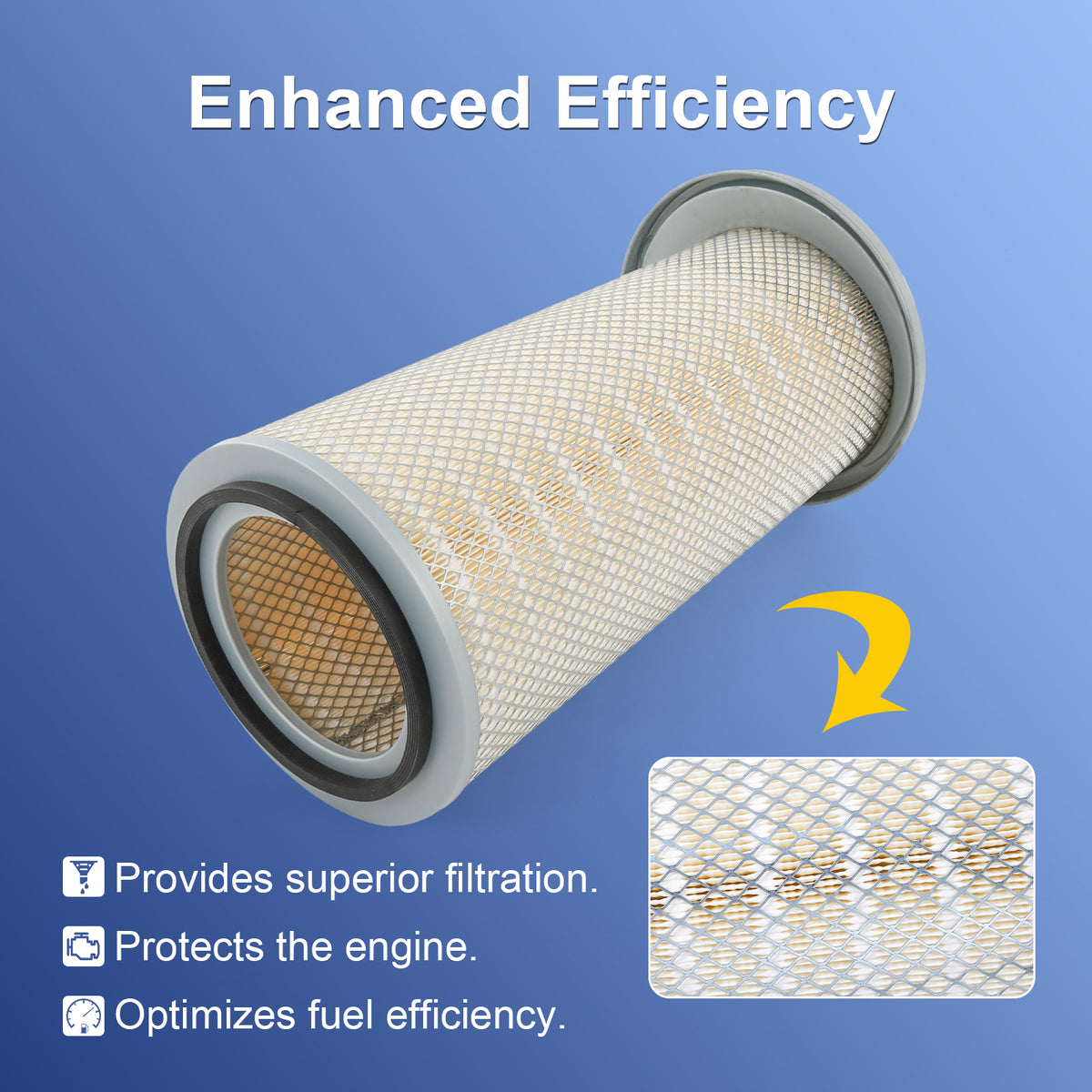 JDMSPEED Air Filter For Kenworth Mack Peterbilt LAF3551 46883 AF1968 A ...