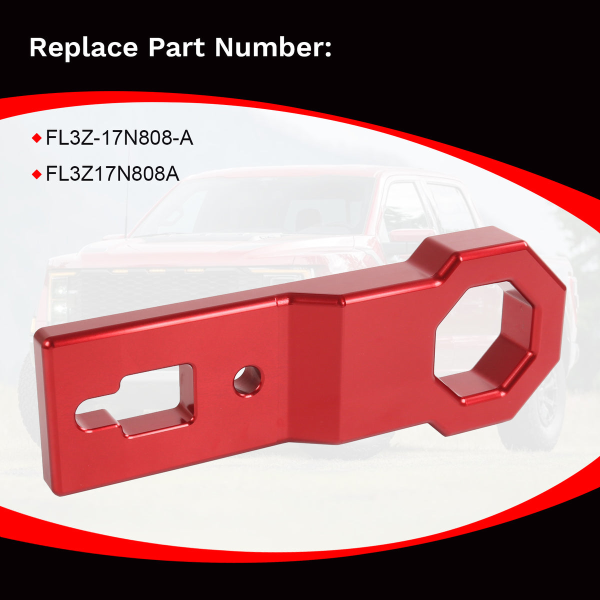JDMSPEED Red Front Tow Hook Heavy Duty Bumper Towing Hook Kit For Ford ...