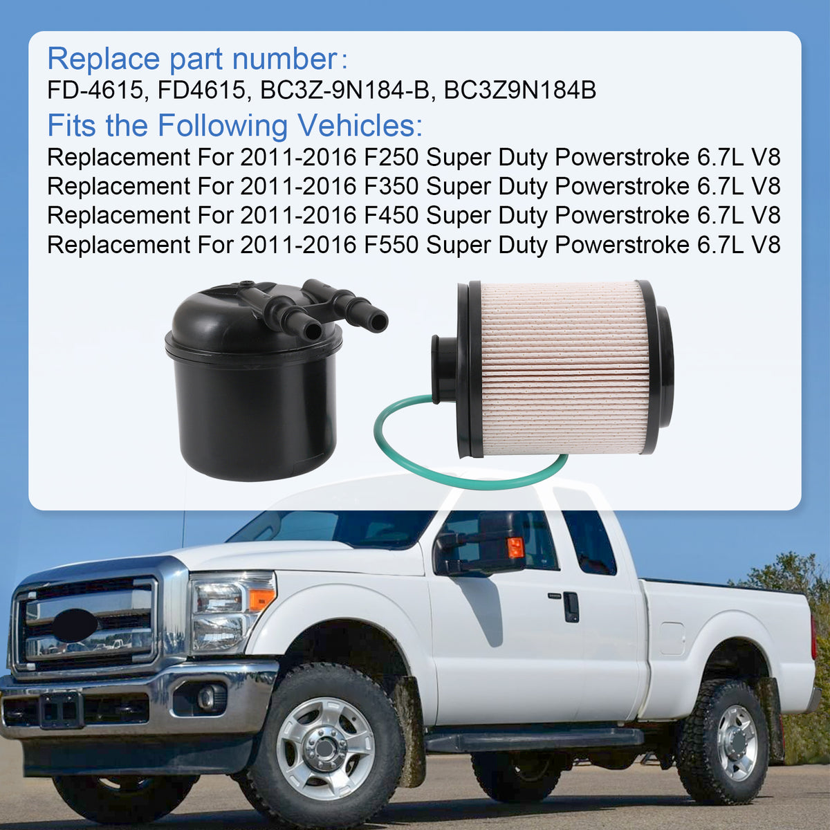 JDMSPEED New FD4615 Fuel Filters For F250 F350 F450 F550 2011-2016 6.7 ...