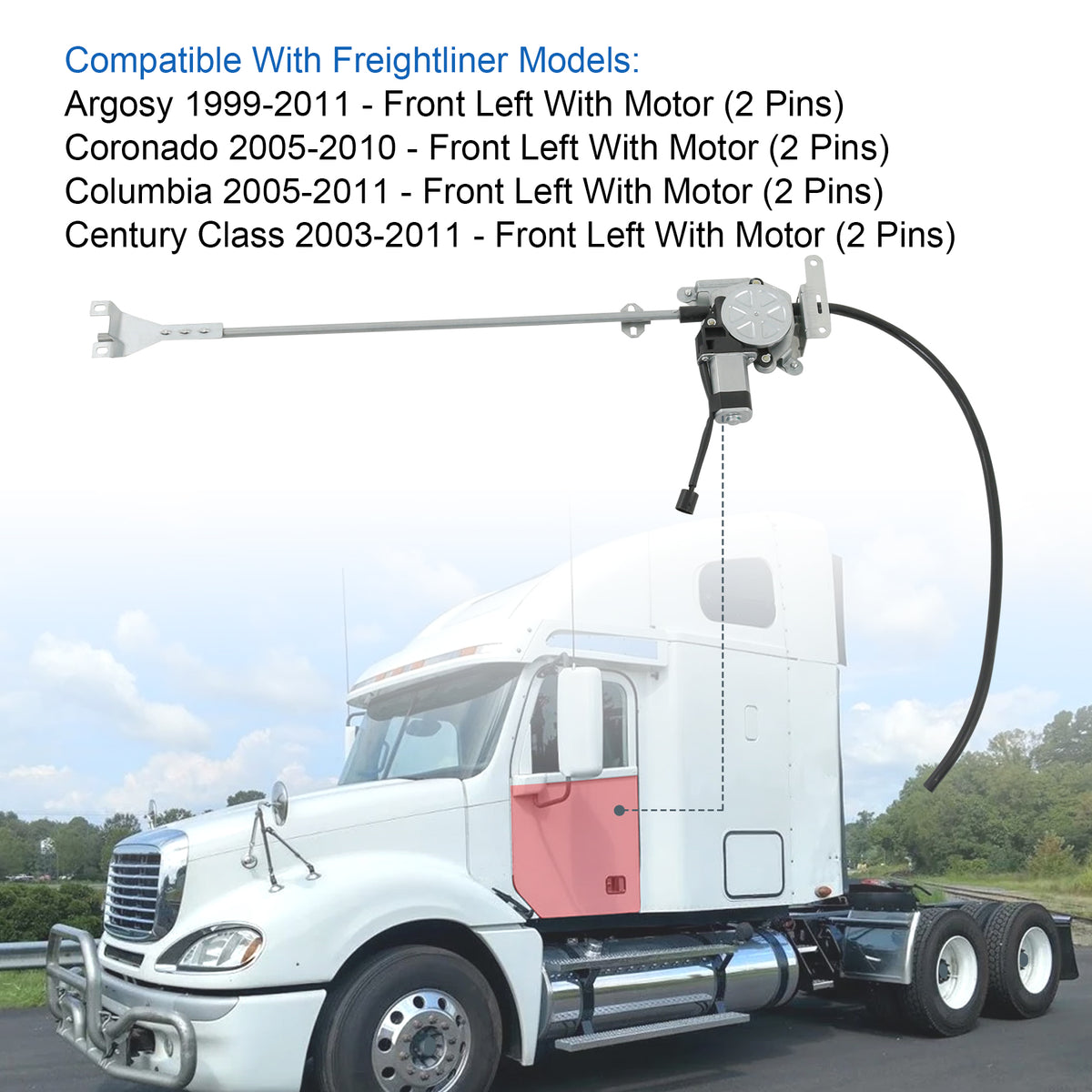 JDMSPEED Front Driver Power Window Regulator For Freightliner Columbia ...