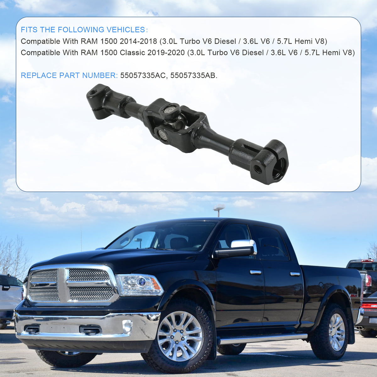 JDMSPEED Steering Column Intermediate Shaft Fits 2014-2018 Dodge Ram 1 – JDMSPEED Motor