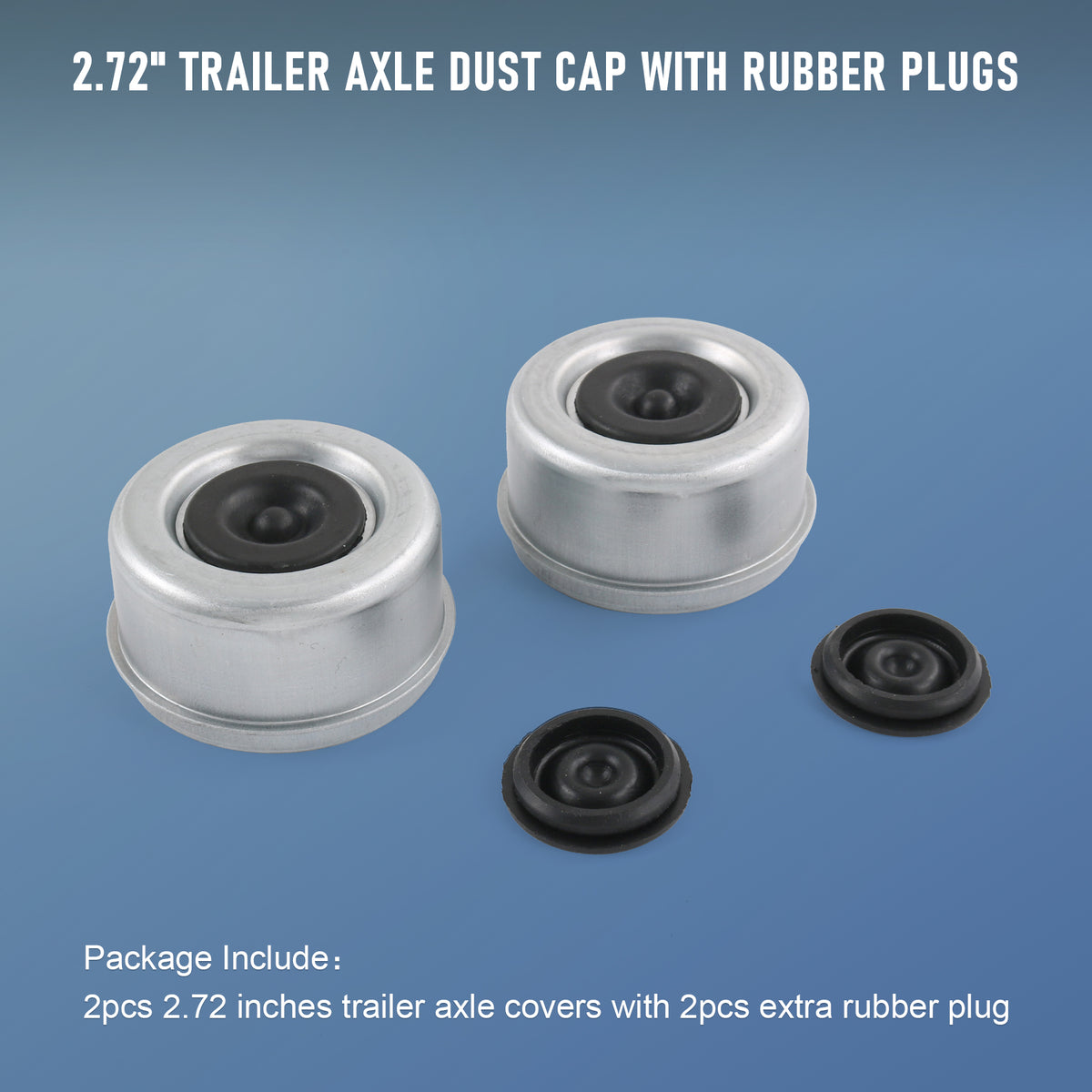 JDMSPEED 2PCS 2.71-2.72 Trailer Axle Dust Cap Cup Grease Cover RV Camp ...