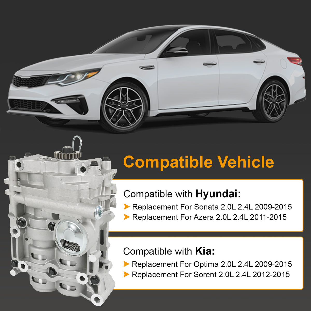 JDMSPEED Engine Oil Pump For Kia Optima Sorento 2012-15 Hyundai Sonata ...