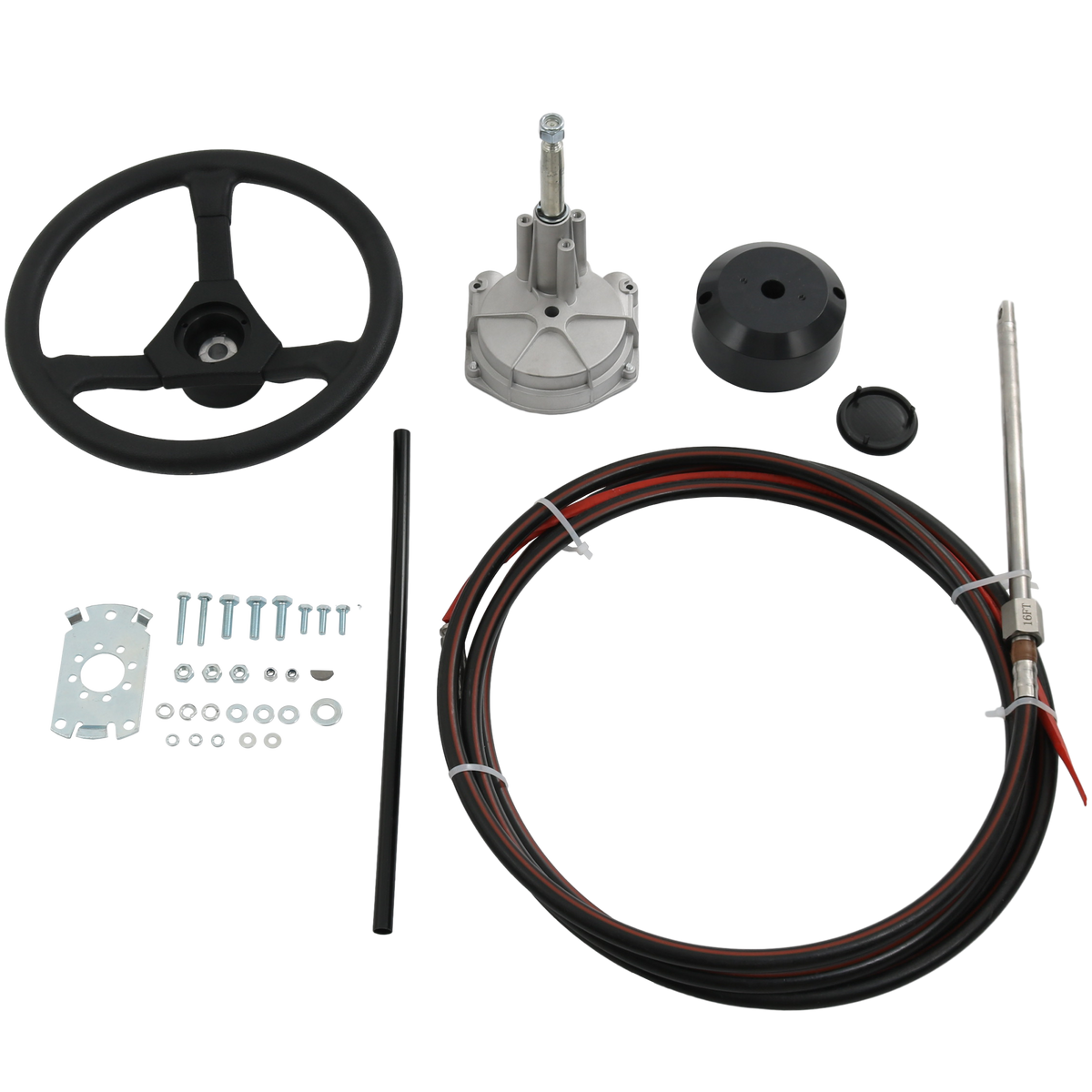 JDMSPEED 16 Feet Boat Rotary Steering System Outboard Kit Marine With ...
