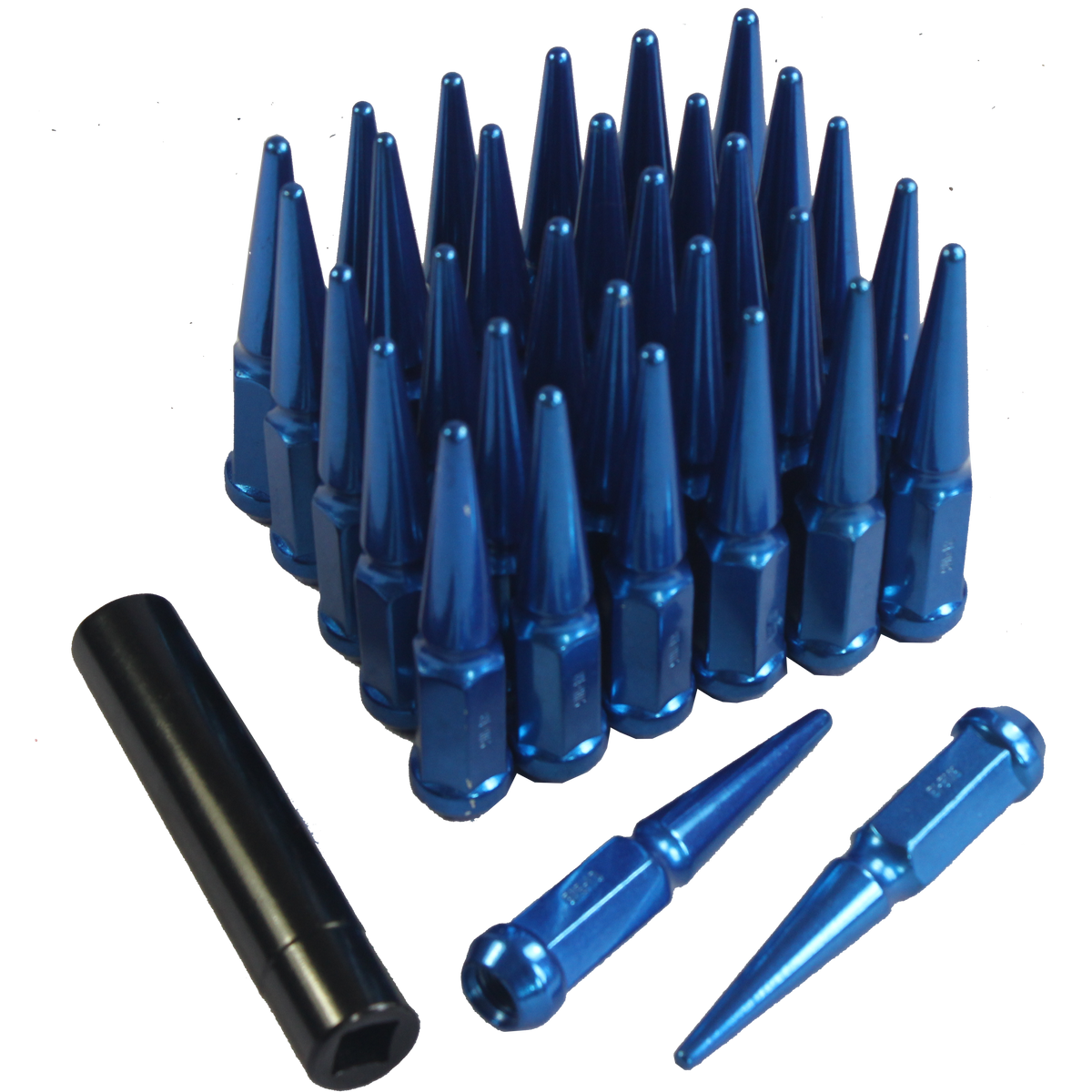 JDMSPEED 32pcs Blue Spike Lug Nuts 9/16" For Dodge Ram 2500 3500 Ford ...