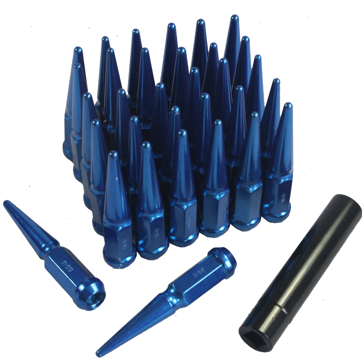 JDMSPEED 32pcs Blue Spike Lug Nuts 9/16" For Dodge Ram 2500 3500 Ford ...