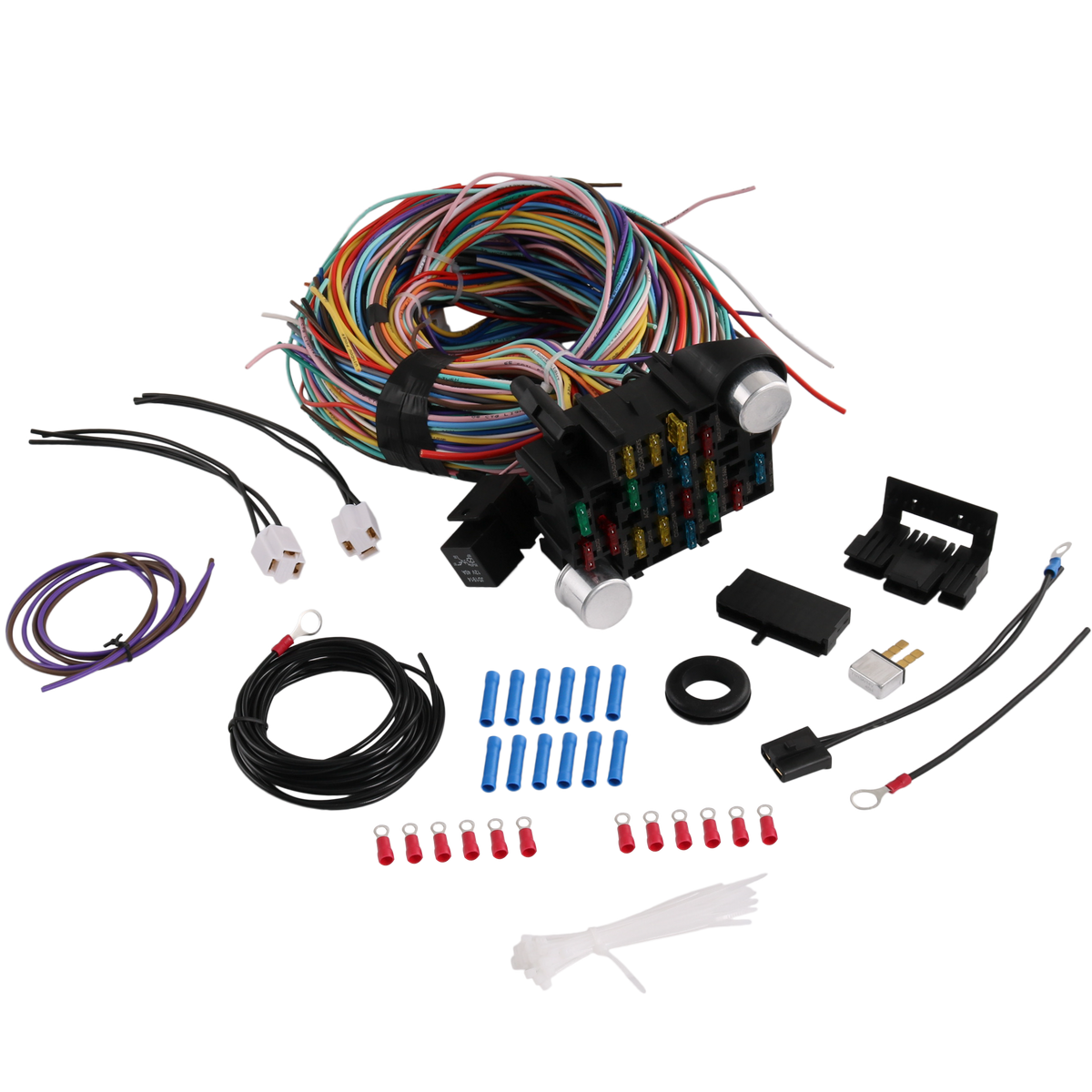 JDMSPEED Universal 21 Circuit Wiring Harness For Chevy Mopar Ford Hotr ...