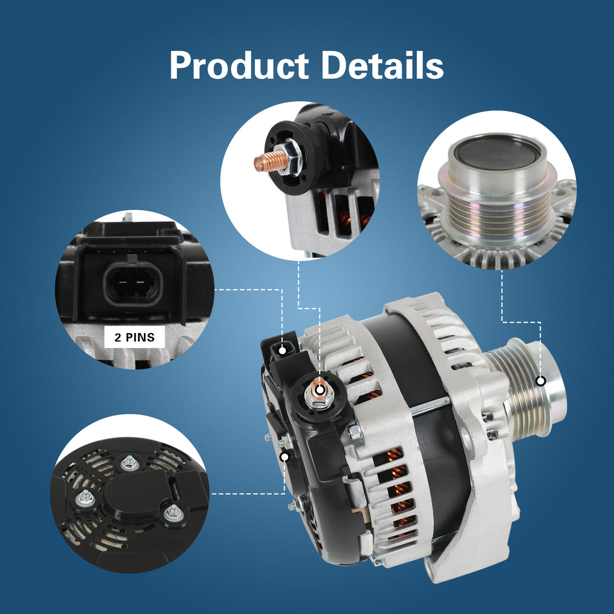 JDMSPEED Alternator 22949467 170amp Fits Silverado Escalade 2015-2020 ...