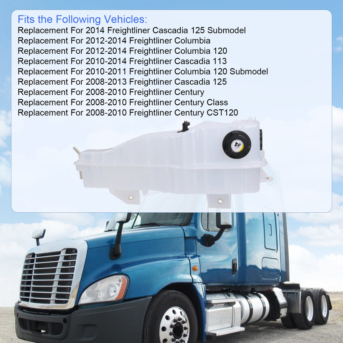 JDMSPEED 603-5203 Coolant Reservoir Tank For Freightliner Cascadia Hea ...