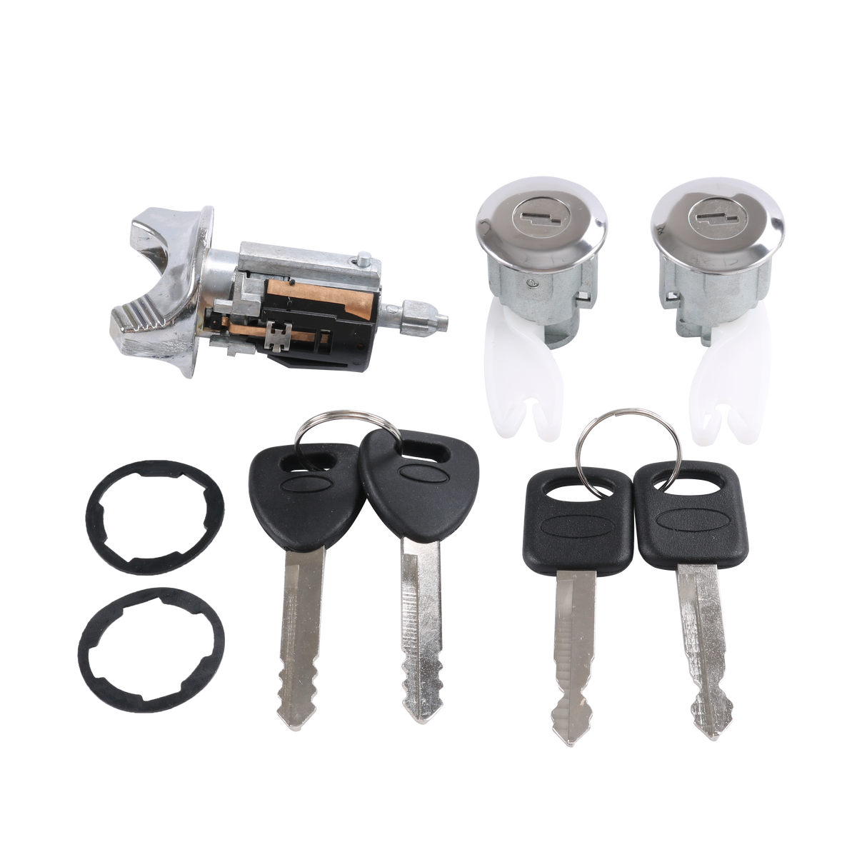 JDMSPEED Ignition Key Switch Lock Cylinder & Two Door Chrome Tumbler S ...