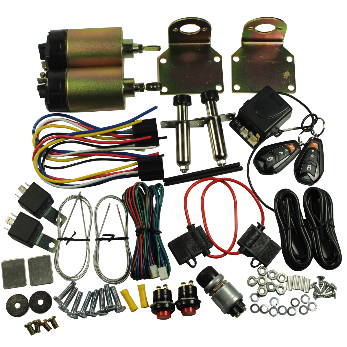 JDMSPEED New 2 Door Shaved Handle Door Popper Kit With Remote 85 lb ...