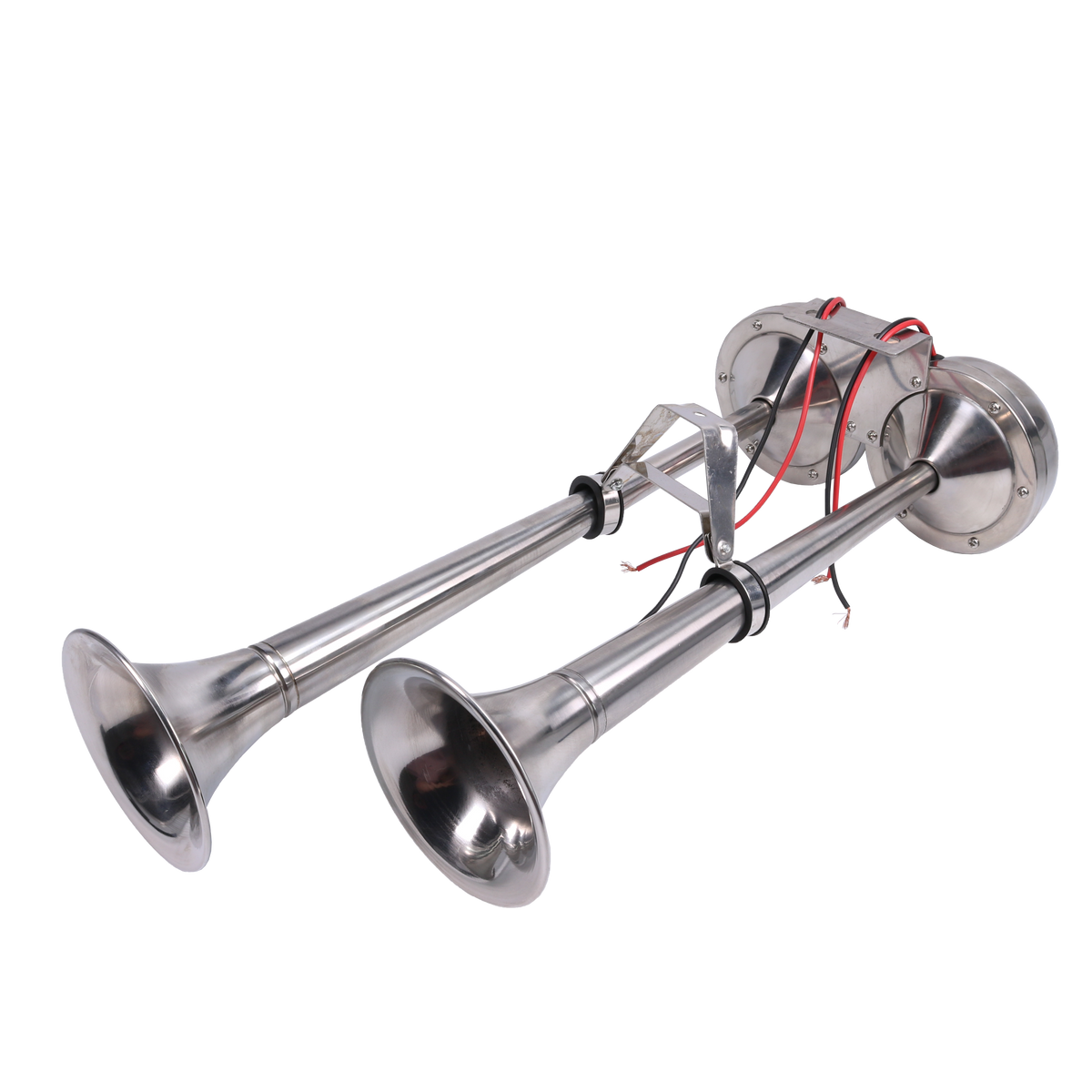 JDMSPEED 12V Twin Stainless Steel Electric Trumpet Horn For Marine Boa ...