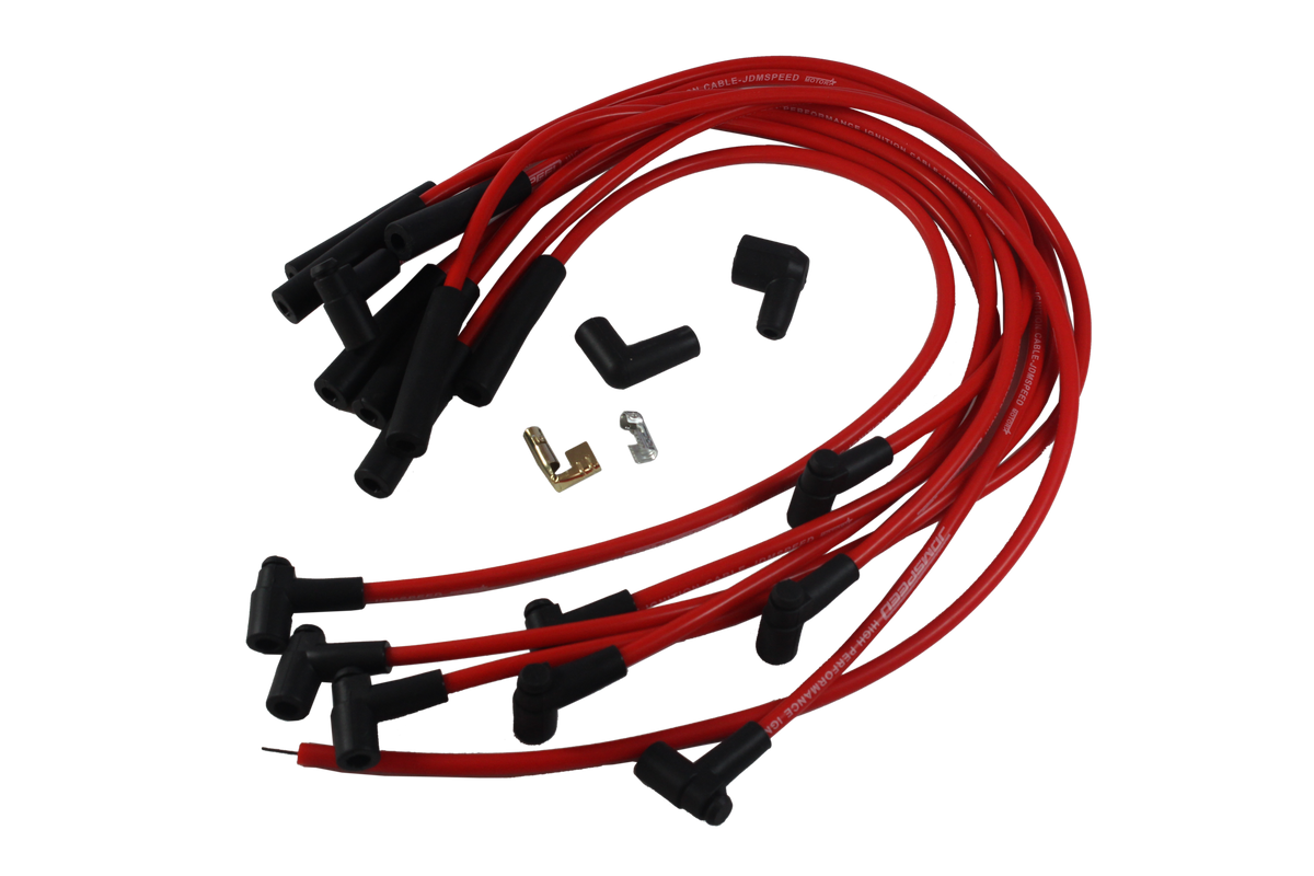 JDMSPEED New Red BBC Big Block Chevy 454 Spark Plug Wires Set HEI STR ...